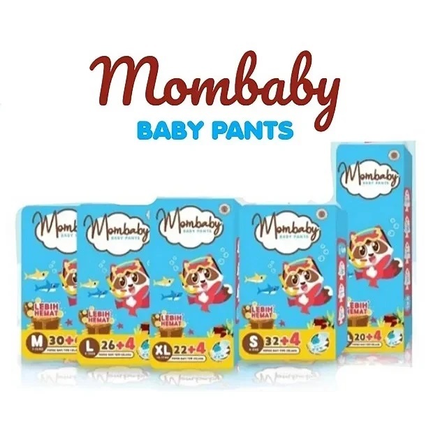 Jual MOMBABY LEBIH HEMAT PANTS JUMBO PACK COMFORT POPOK CELANA BAYI MOM BABY DIAPERS S36 M34 L30 ...