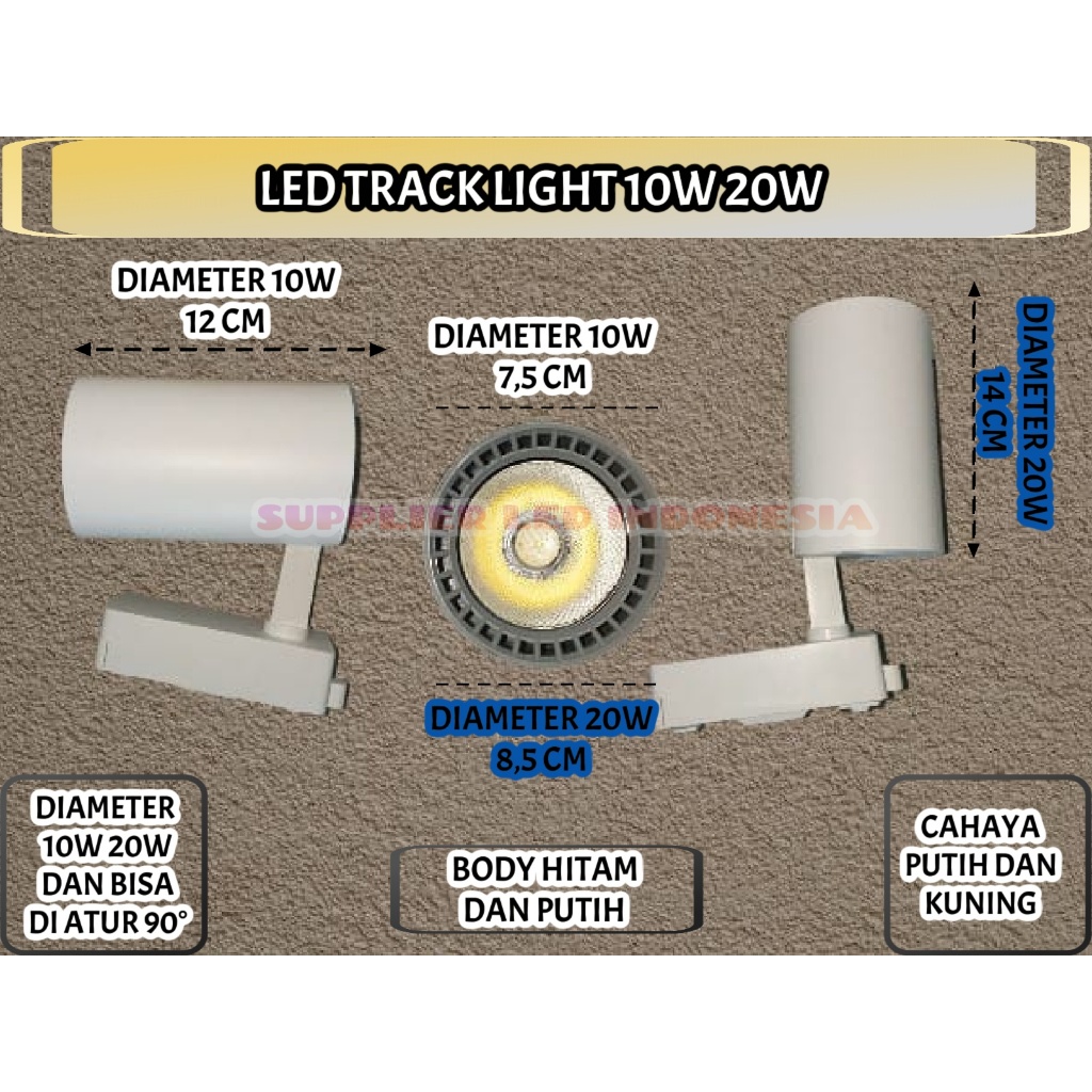 Jual Lampu LED Track Rell Spotlight COB 10W 20W track light rell 10w ...