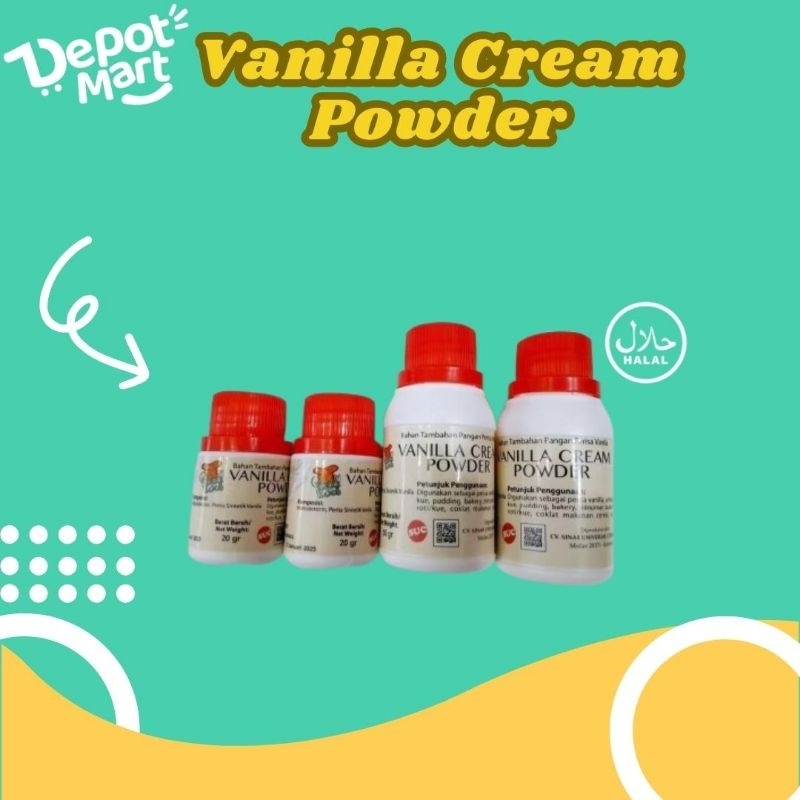 Jual Vanilla Vanila Cream Powder 50gr dan 20 gr Bahan Tambhan Pangan ...