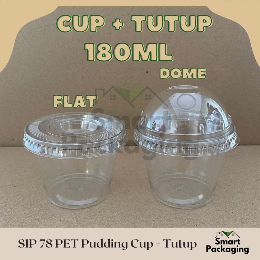 Jual [ISI 50 PCS] SIP PET 155ml 180ml Pudding Cup + Tutup 78 / Gelas ...