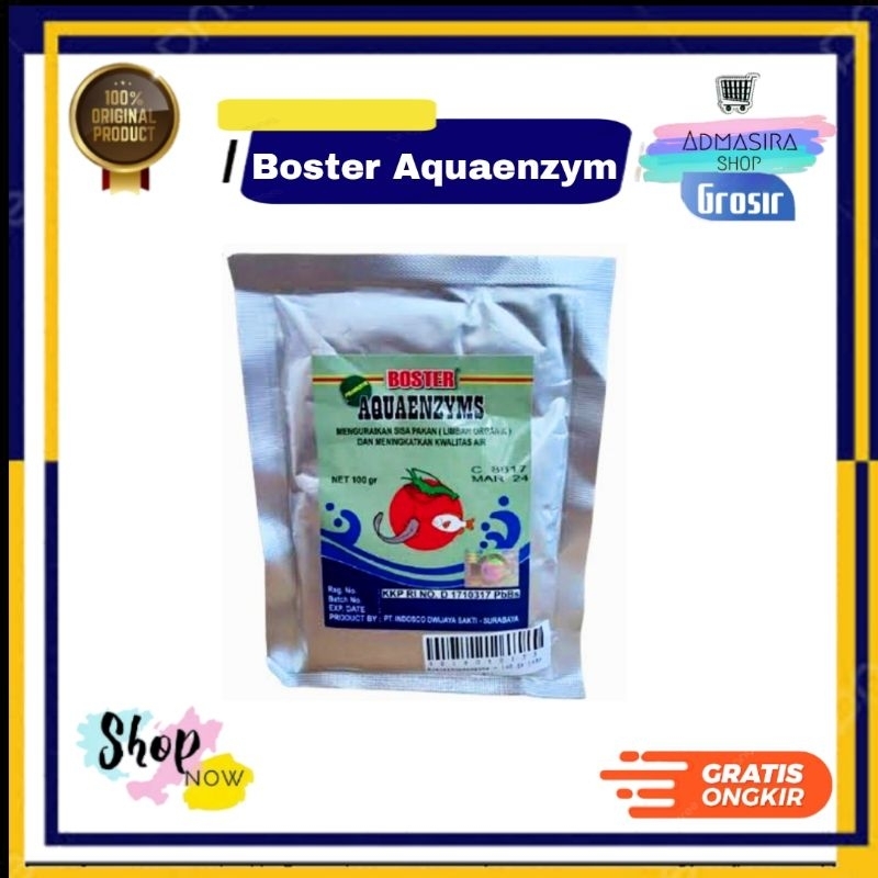 Jual BOSTER AQUAENZYM 100GRAM Bioflok Probiotik Ikan 100 gram | Shopee ...