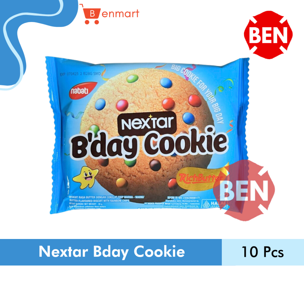 Jual Nextar Bday Cookie 1 Pak 10 Pcs - Nabati B'day Cookies Biskuit ...
