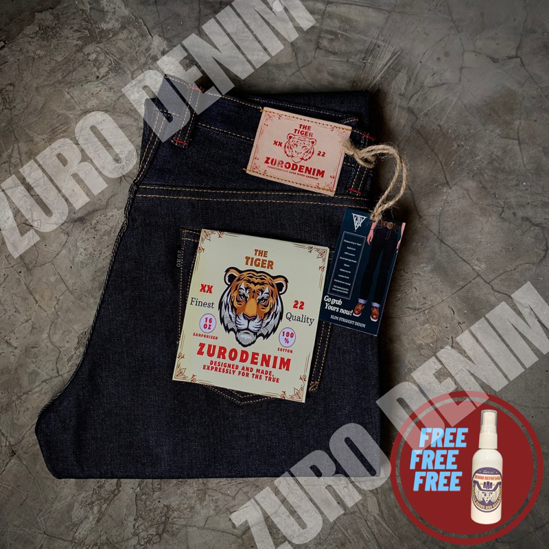 Jual ZURO DENIM - Celana jeans Raw Denim - THE TIGER 16oz | Shopee ...