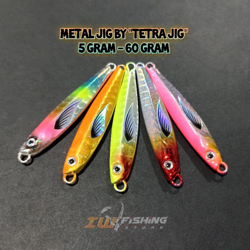 Jual Metal Jig TETRA JIG ukuran 5, 7, 10, 15, 20, 30, 40 dan 60 gram bahan metal roy fishing ...