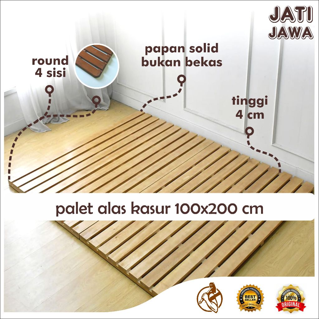 Jual Alas Kasur Dipan Minimalis Ukuran 100x200 cm Kayu Jati Jawa Solid ...