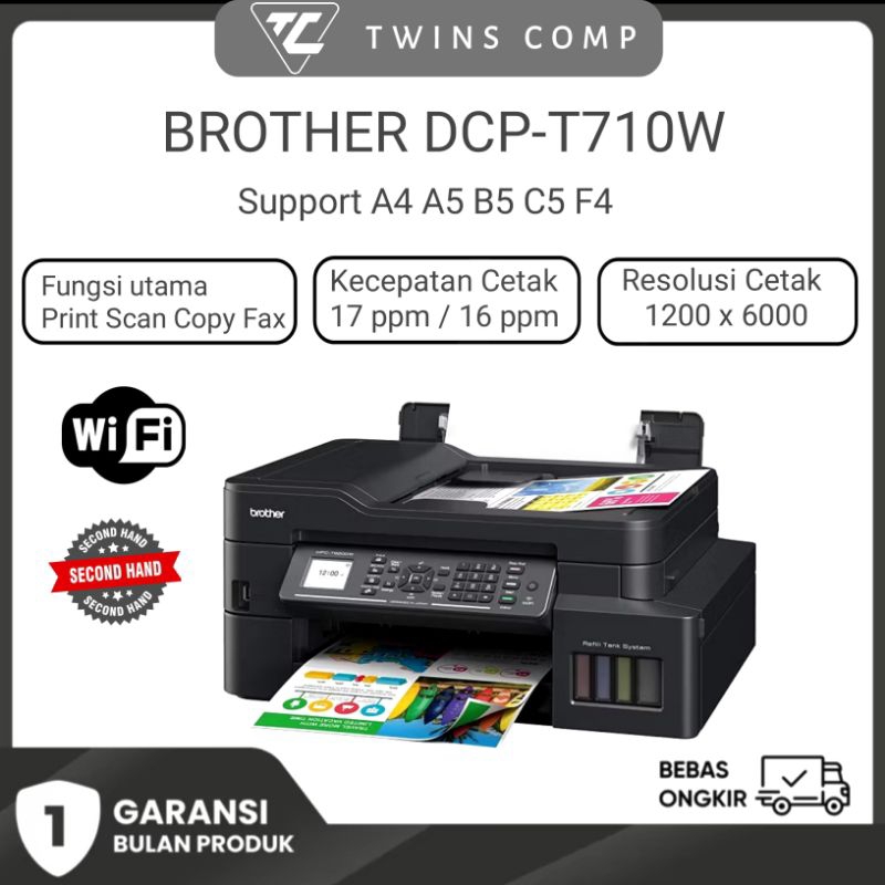 Jual Printer Brother Dcp-T710W Wireless Multi-fungsi Print Scan Copy | Shopee Indonesia