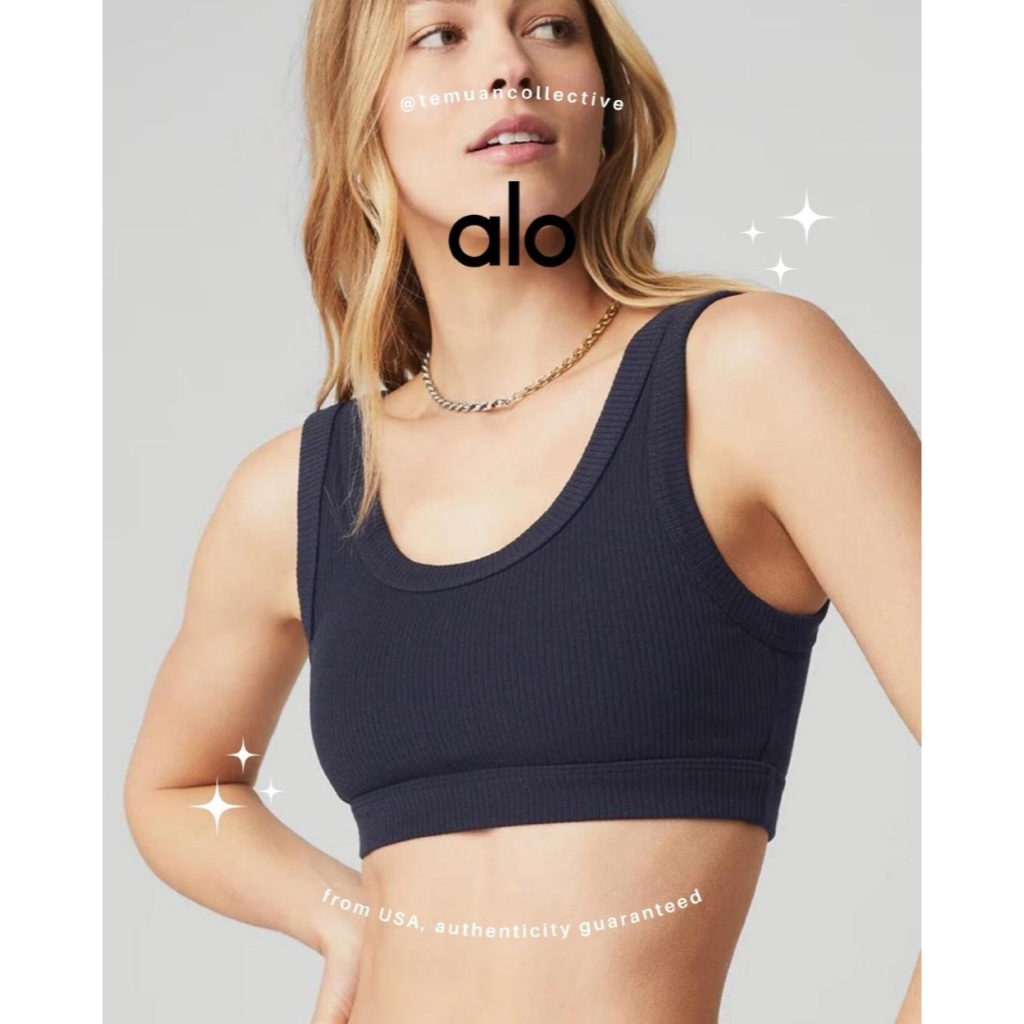 Jual Alo Yoga Wellness Bra / Ribbed Sport Bra with Cup Padding | Shopee ...