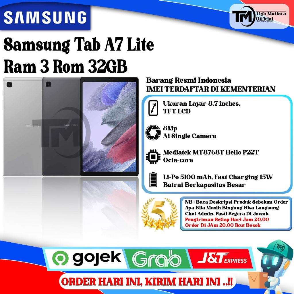 Jual Samsung Tab A7 Lite Ram 3GB Rom 32GB Segel Original & Bergaransi Resmi | Shopee Indonesia