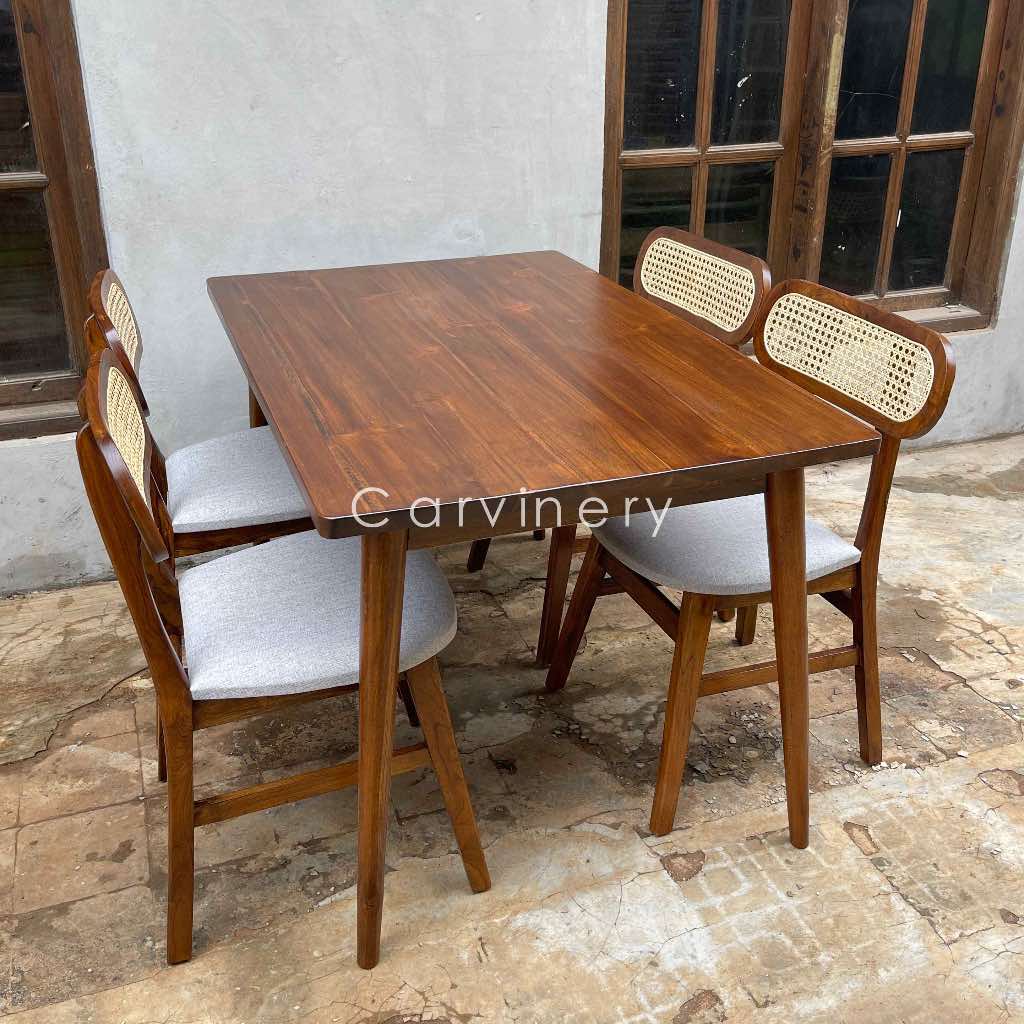Jual Set Meja Makan Ropan Rotan, Set Kursi Makan Kayu Jati Tua, Set Kursi Cafe dan Resto ...