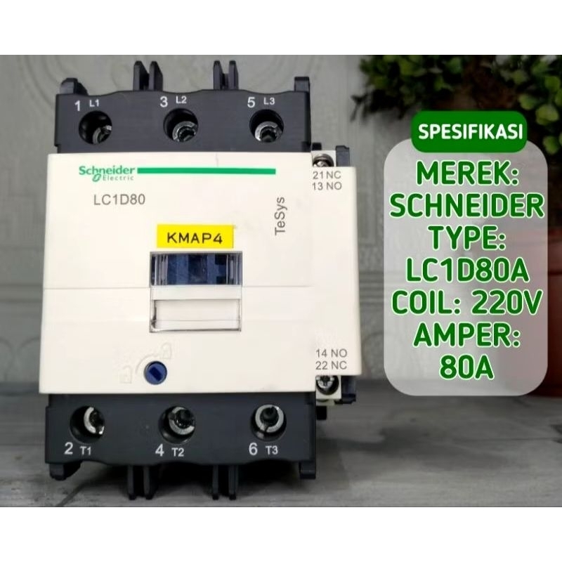 Jual CONTACTOR SCHNEIDER LC1D80A 220V 80A ORIGINAL | Shopee Indonesia