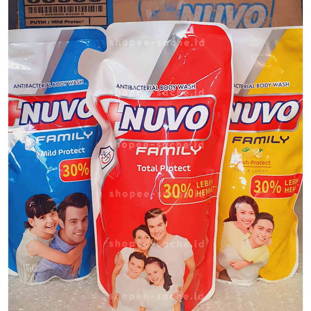 Jual NUVO Body Wash 825ml Antibacterial Sabun Mandi Cair | Total Protect Nuvo Merah | Mild ...