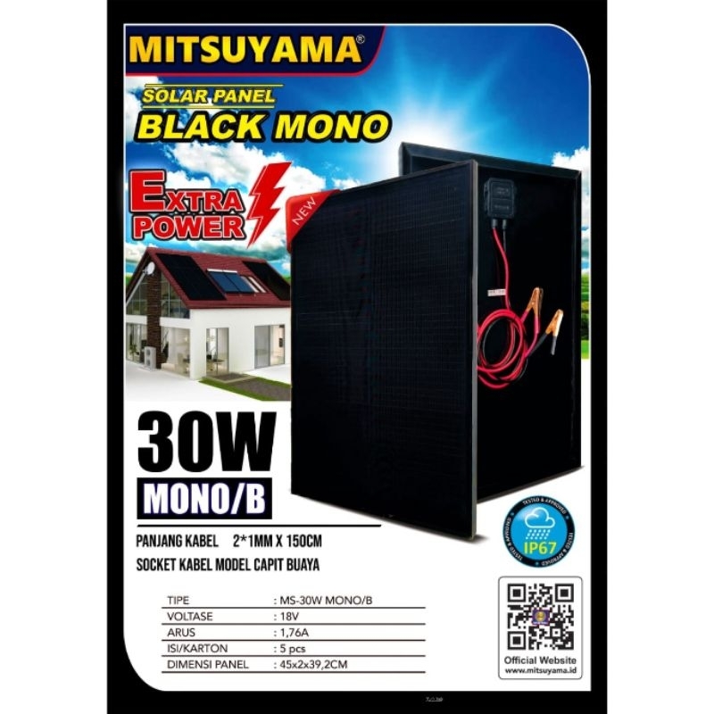 Jual Solar Panel Solar Cell Panel Surya Mitsuyama 30wp Mono 30 Wp Monocrystalline | Shopee Indonesia