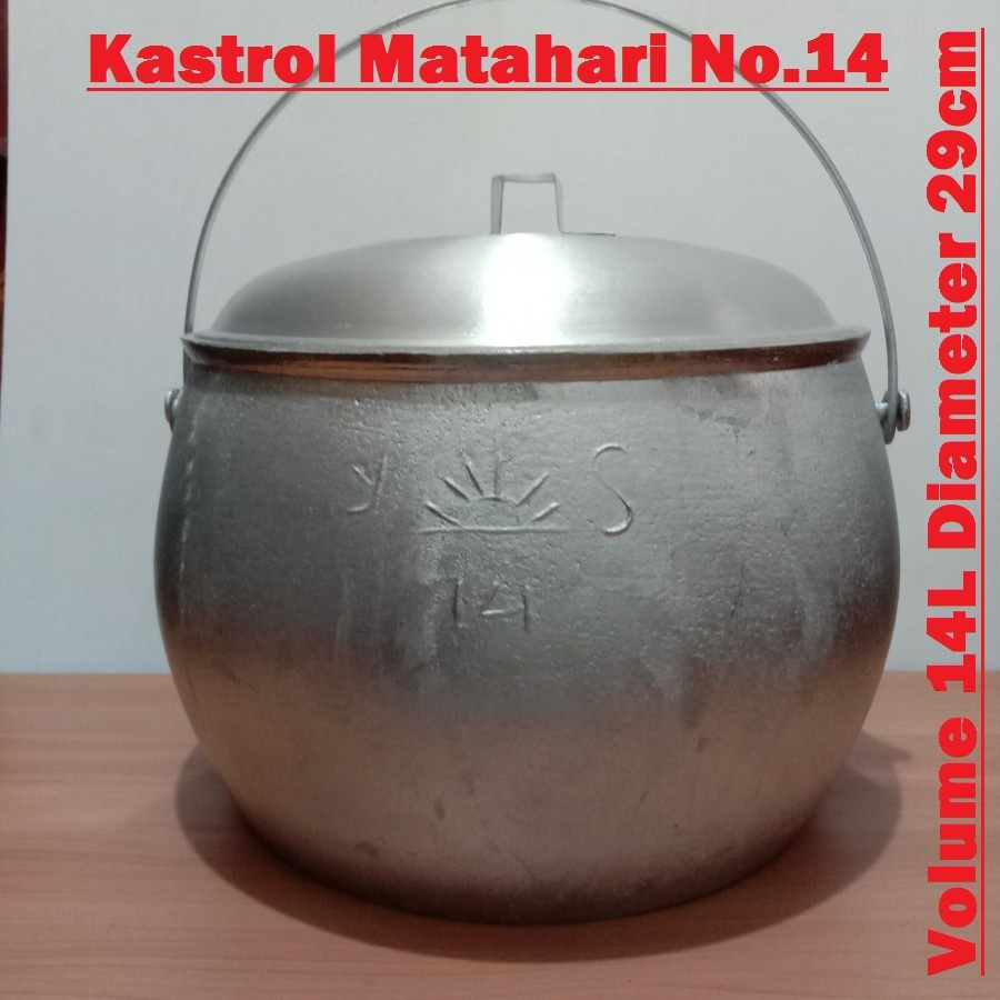 Jual Kastrol paling tebal matahari no 14 tutup full alumunium diameter ...
