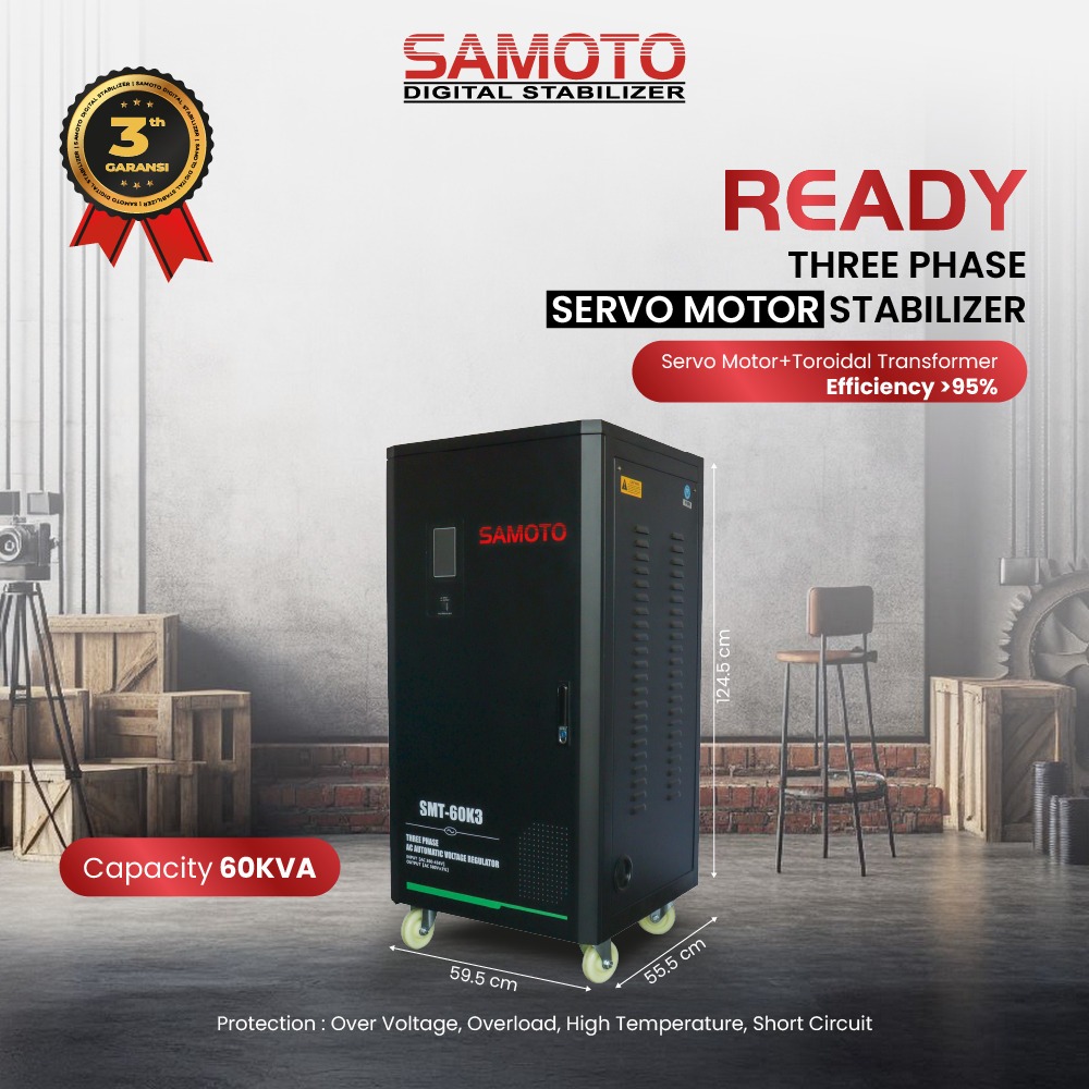 Jual SAMOTO Stabilizer 60000VA Stavolt Three Phase Stavolt SMT60KVA 3 ...
