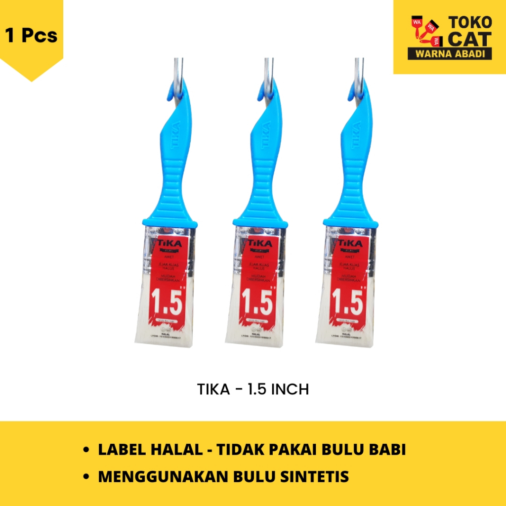 Jual KUAS TIKA 1,5 INCH ( TANPA BULU BABI, KUAS CAT TEMBOK, MINYAK, DLL ...