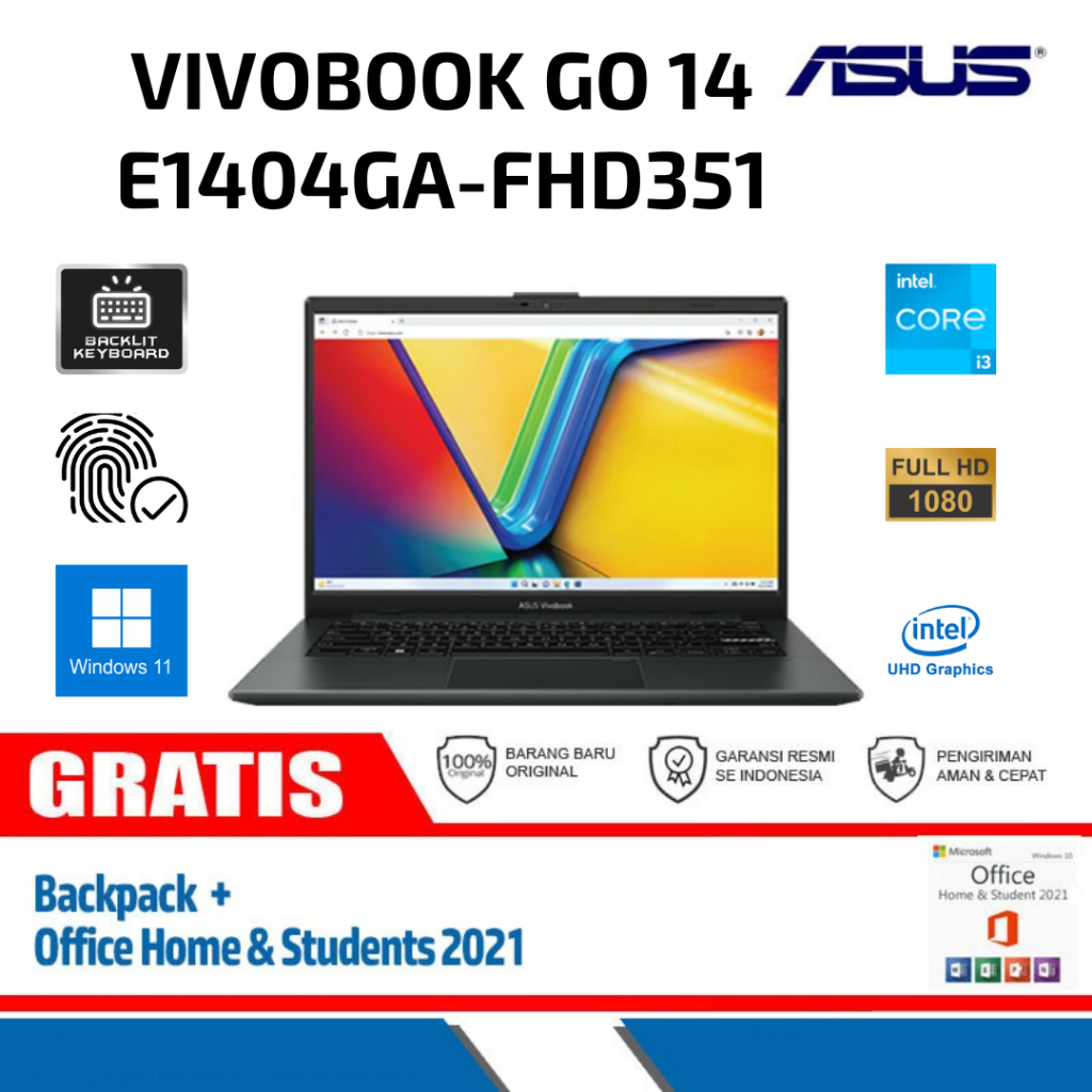 Jual Asus Vivobook Go 14 E1404GA-FHD351 / Intel Core i3-N305 / Lcd 14 ...