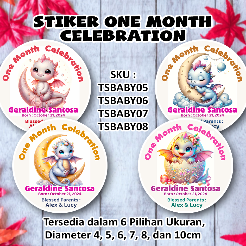 Jual STIKER KELAHIRAN BAYI ONE MONTH OLD BABY BOY BABY GIRL CUTE BABY ...
