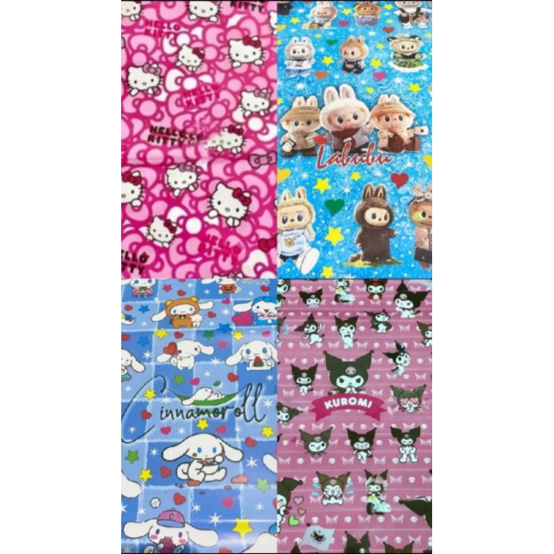 Jual KERTAS KADO GLOSSY LABUBU CINNAMOROL KUROMI HELLO KITTY ULANG ...