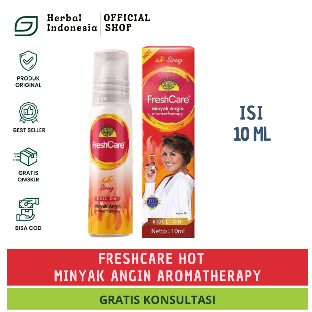 Jual FRESHCARE HOT Roll On Minyak Angin Aromatherapy Isi 10ml | Shopee ...