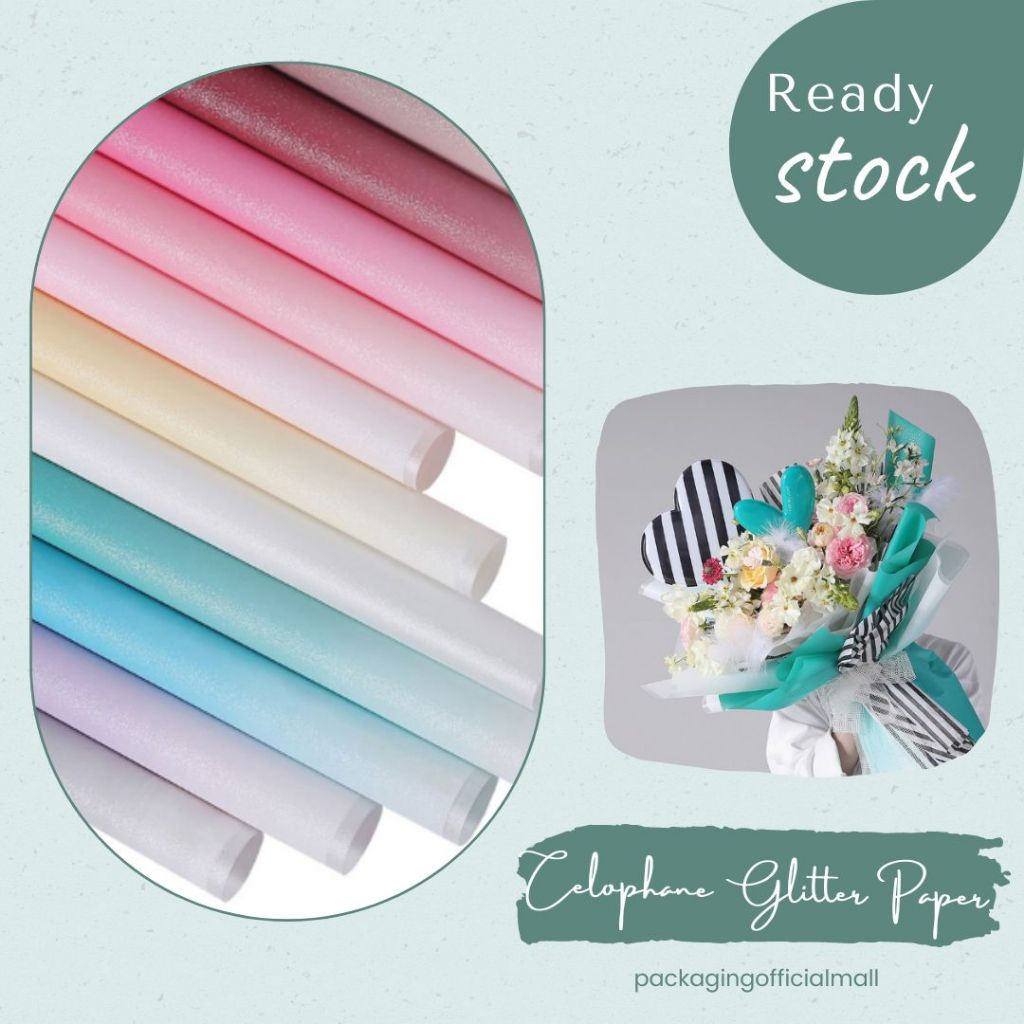 Jual CELLOPHANE GLITTER PAPER /CELLOPHANE / FLORIST PAPER / KERTAS ...