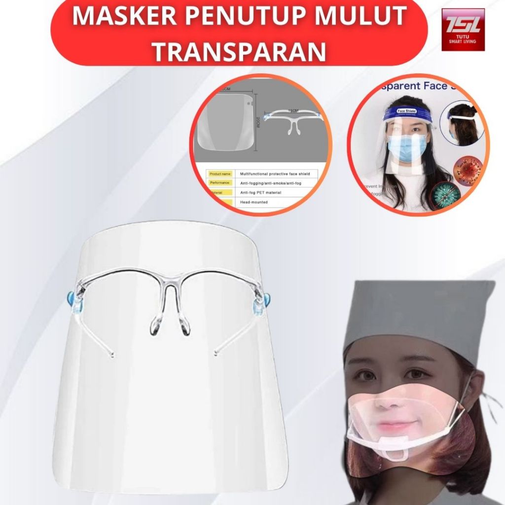 Jual TUTU Masker Penutup Mulut Transparan Koki Kantin Restoran / Face ...