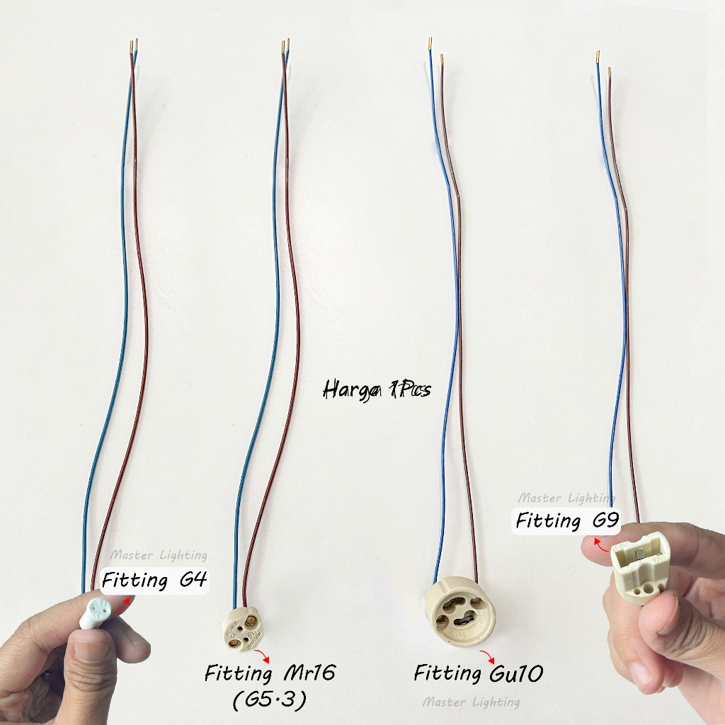 Jual Fiting halogen standard jerman soket Mr16 G5.3 G9 Gu10 G4 premium | Shopee Indonesia