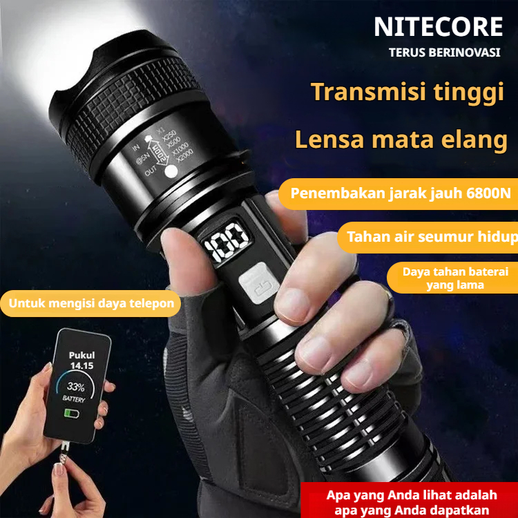 Jual ⚡[Beli 1 gratis 1]Patroli luar ruangan berfokus pada senter cahaya kuat jarak jauh/p50 ...