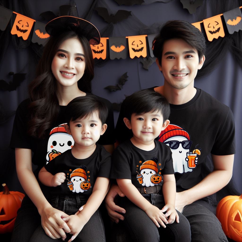 Jual Kaos Keluarga HALLOWEEN BEANIE Kekinian Satu Tim Gathering Rame ...