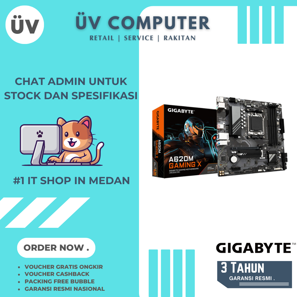 Jual Motherboard MOBO Gigabyte A620M Gaming X | DDR5 | AMD AM5 | Micro ...