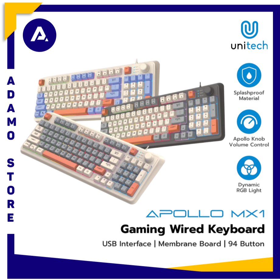 Jual Keyboard Gaming Unitech APOLLO MX1 Wired USB Membrane Keyboard RGB ...