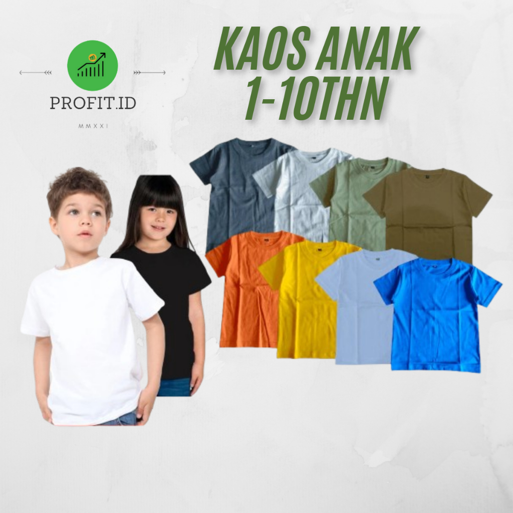 Jual KAOS POLOS ANAK LENGAN PENDEK COTTON COMBED 24S BAJU KAOS KIDS UMUR 1-10 TAHUN | Shopee ...
