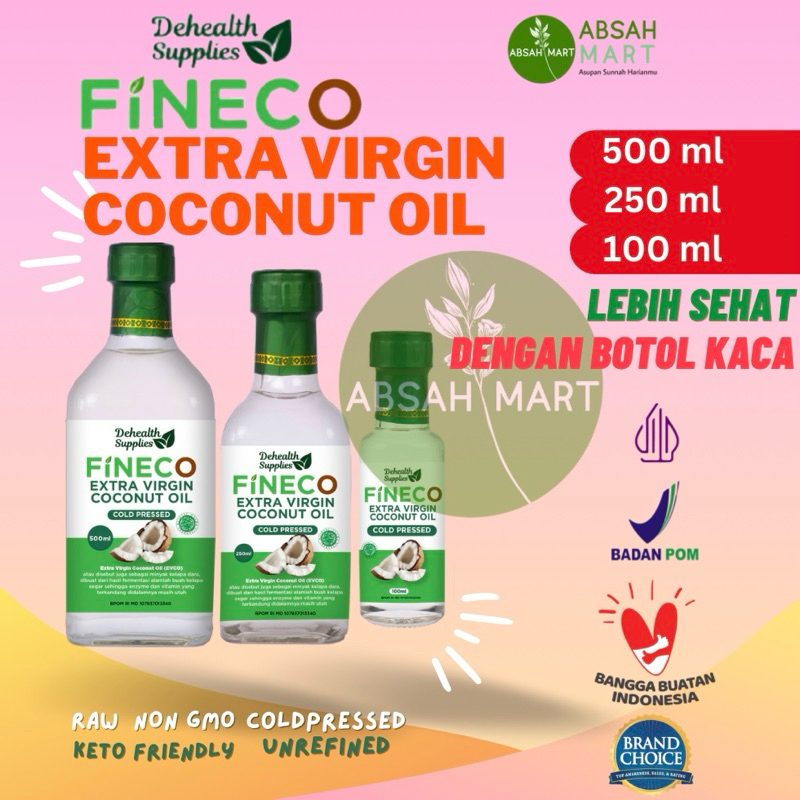Jual VCO Fineco coldpressed dehealth supplies extra virgin coconut oil ...