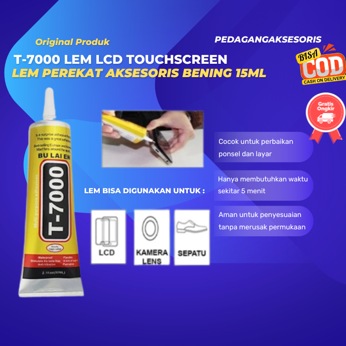 Jual T-7000 Lem LCD Touchscreen Lem Perekat Aksesoris Bening 15ml | Shopee Indonesia