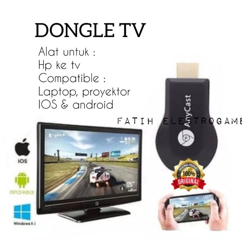 Jual ANYCAST DONGLE SCREEN MIRRNG HP KE TV LEDLCD ALAT UNTUK ...