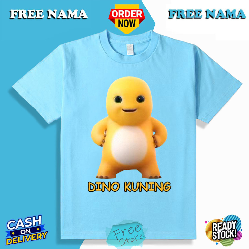 Jual Tshirt Kaos Anak Animasi Dino Kuning Viral / Baju Atasan Anak ...
