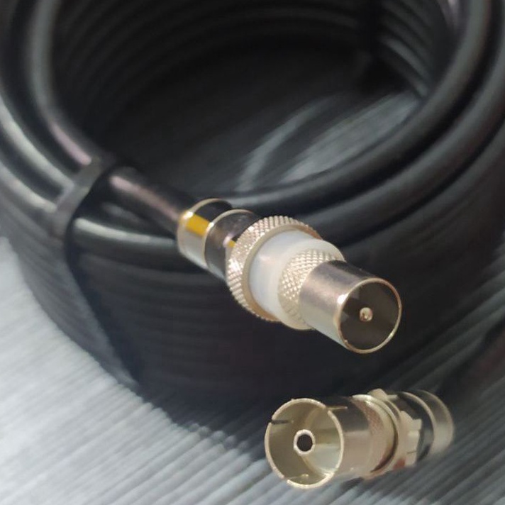 Jual Kabel Antenna RG6 Lengkap Dengan konektor press belden jack TV MALE FEMALE | Shopee Indonesia