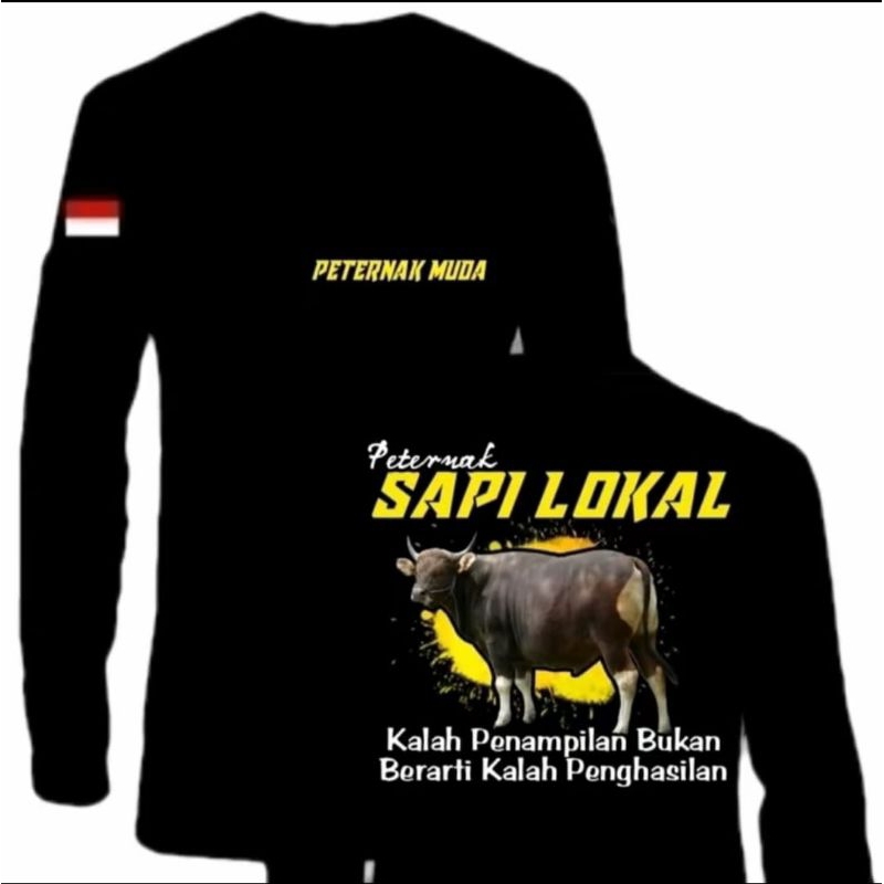 Jual KAOS LENGAN PANJANG PETERNAK SAPI LOKAL INDONESIA SAPI HITAM ...
