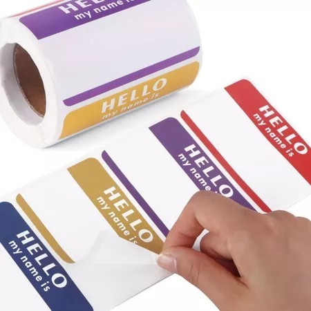 Jual Sticker Label Index Tag Nama 300 Sticker/roll/My Name Is Sticker ...