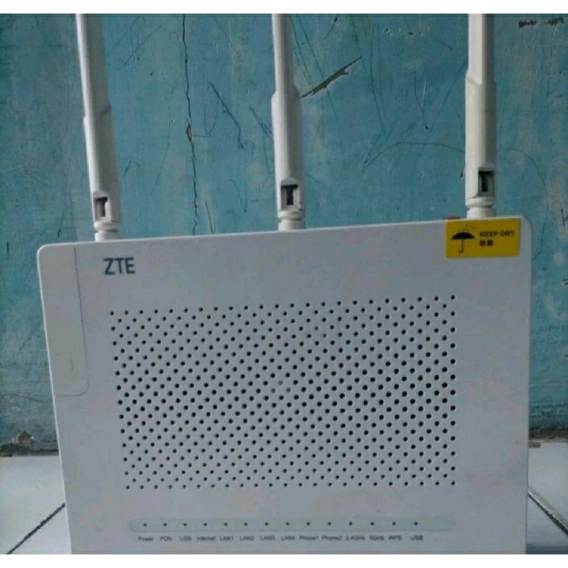 Jual Router ZTE F670 antena 3 port biru tanpa adaptor, garansi nyala ...