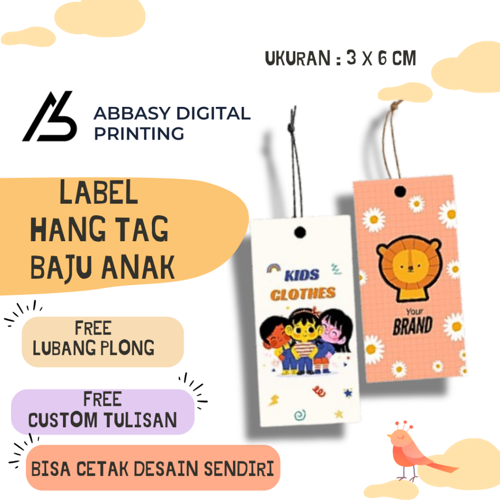Jual LABEL HANG TAG BAJU ANAK 3X6 cm/ FREE CUSTOM / FREE CUSTOM TULISAN ...