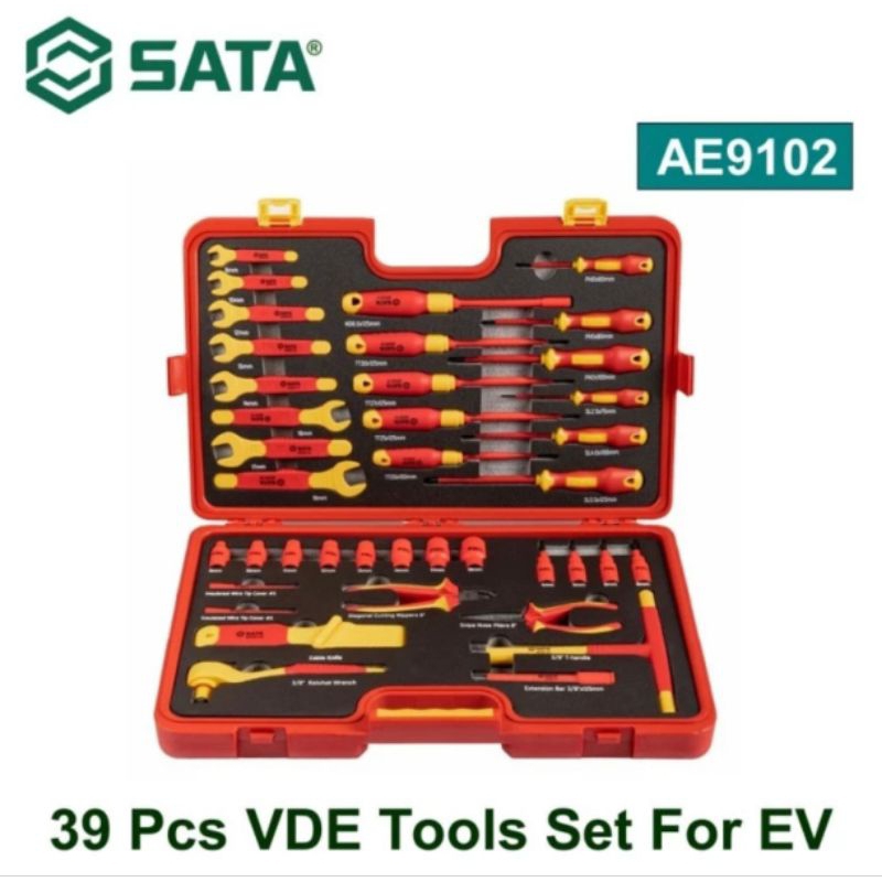 Jual SATA Tool Kit Set Listrik VDE 39 Pcs-AE9102 Nev VDE Toolkit Set ...