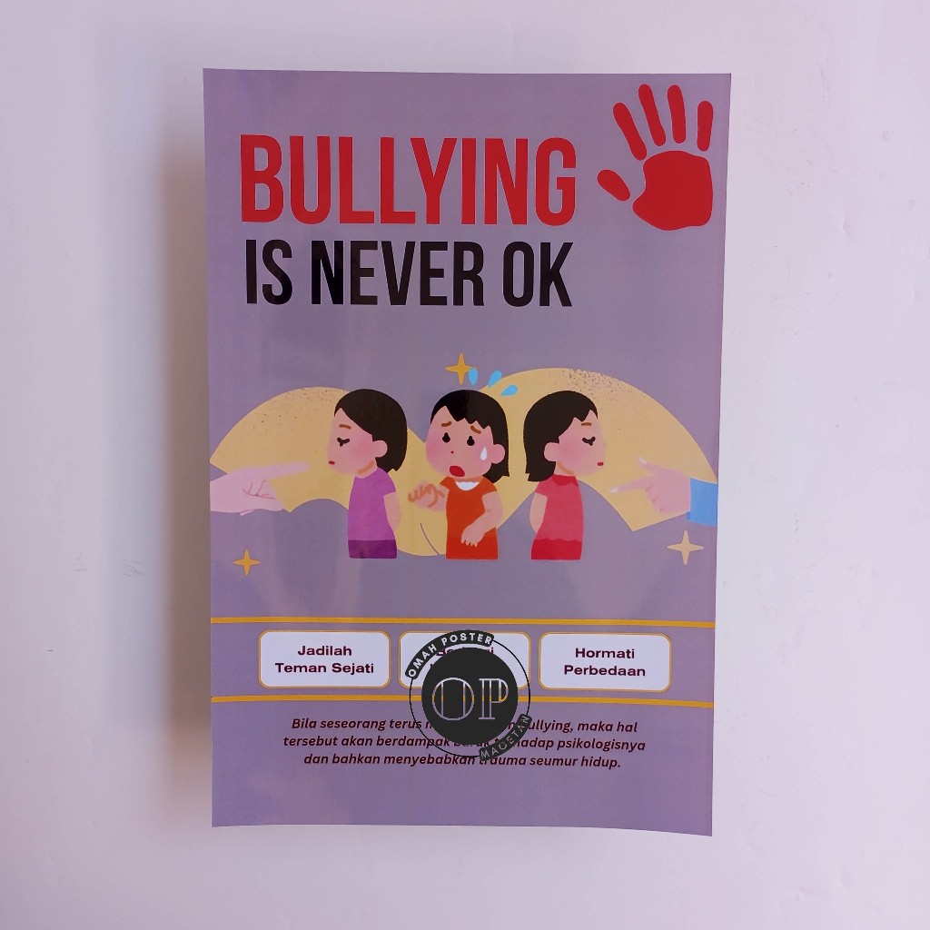 Jual Poster Bullying Is Never Ok - Stop Bullying Sekolah - Stop ...