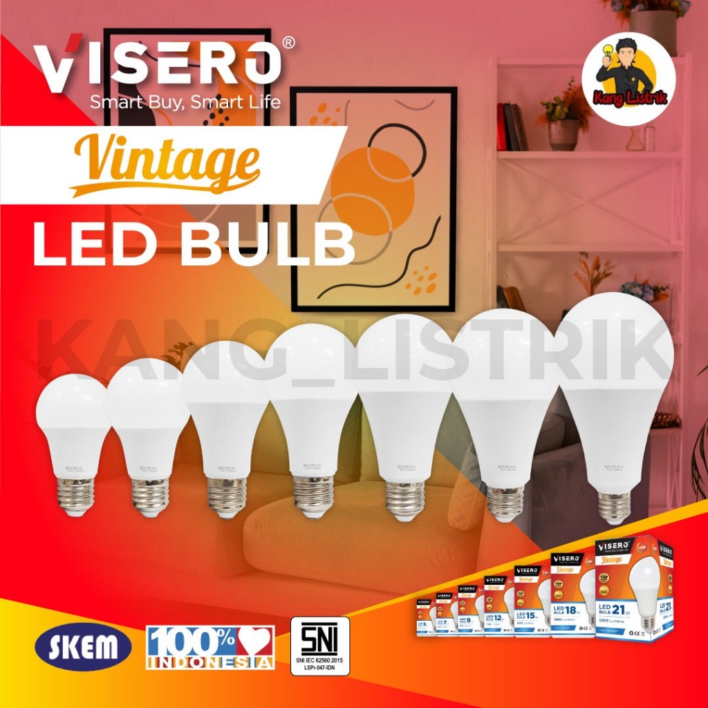 Jual Bohlam Lampu LED Visero VINTAGE 5W 7W 9W 12W 15W 18W 21W | Shopee Indonesia
