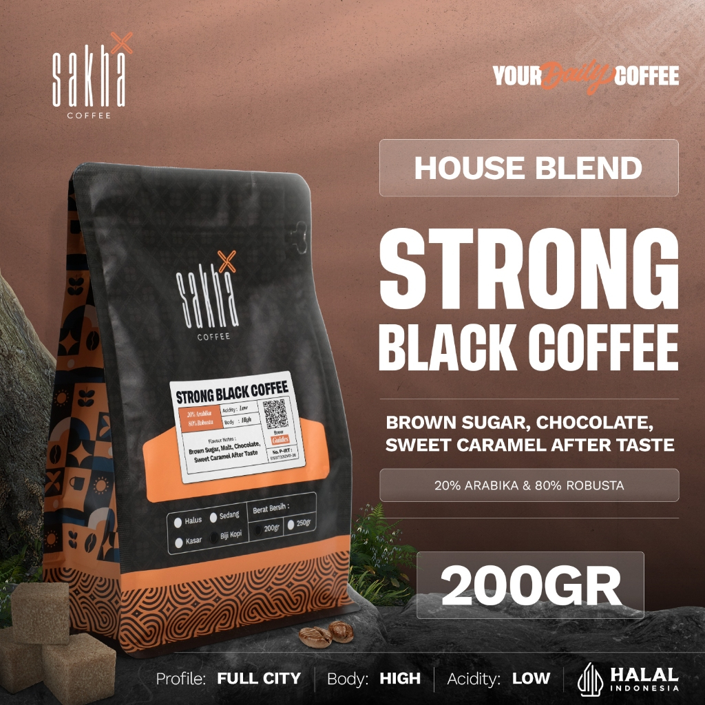 Jual Kopi Espresso Blend Strong Black Coffee Beans Kopdar 200gr Biji ...