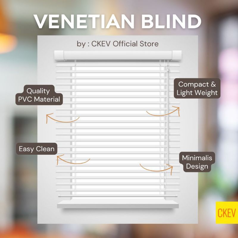 Jual Venetian Blind CKEV - PVC 60 x 180CM / Tirai / Hordeng / Strip ...