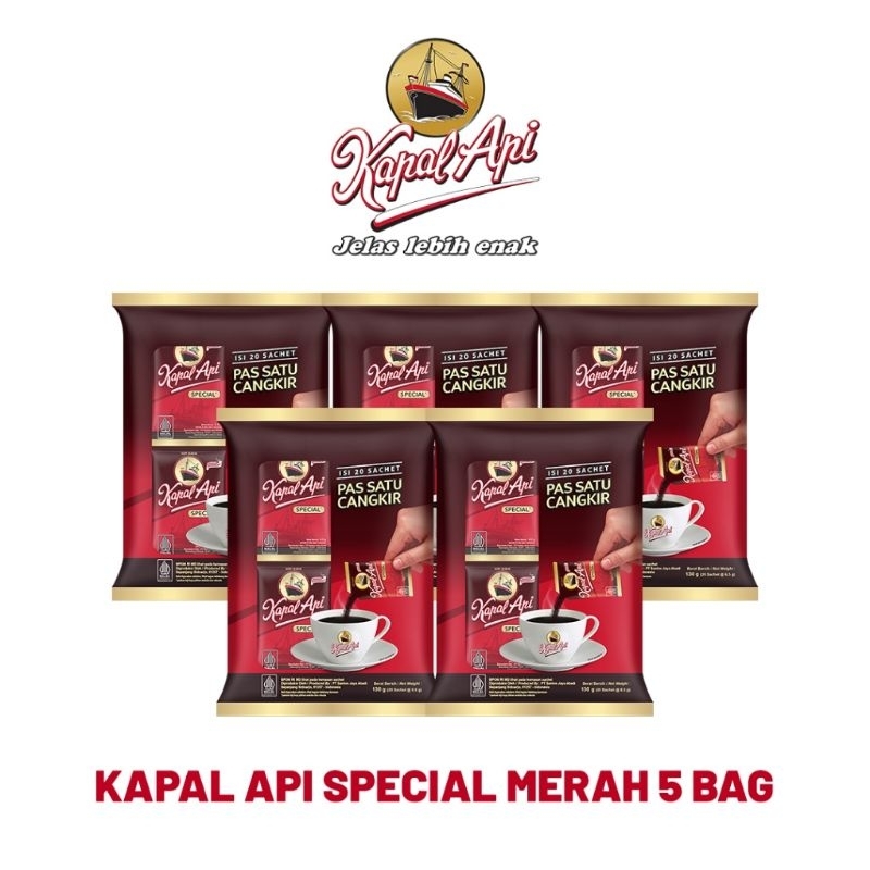Jual KAPAL API Special Merah 5 Bag ( 20 pcs x 6 g) | Shopee Indonesia