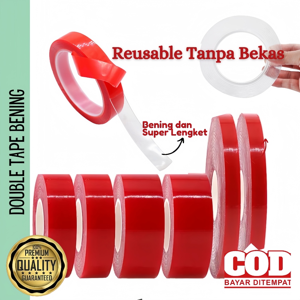 Jual Double Tape Doble Tip Bening 3m Lem Super Kuat Acrylic Anti Air ...