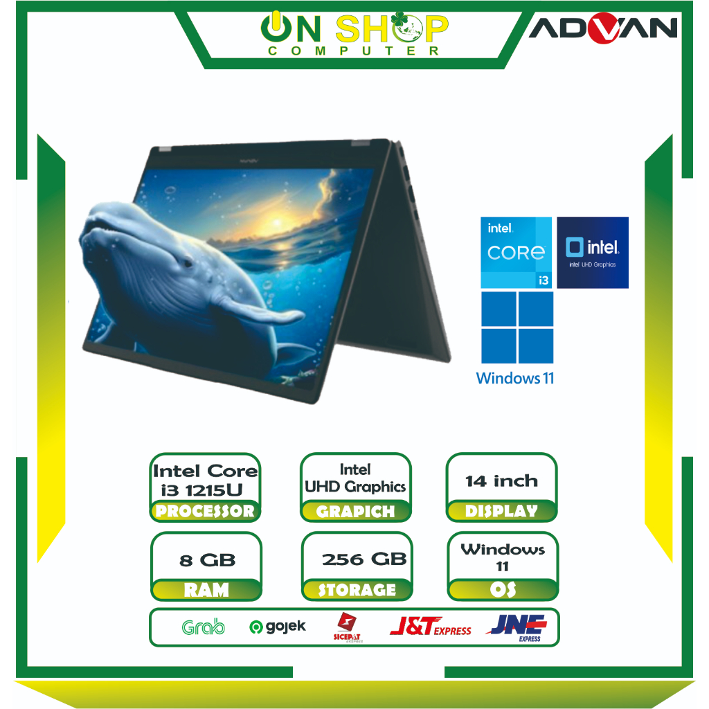 Jual ADVAN Laptop 360 Stylush Pro Laptop 2 IN 1 Touchscreen Intel Core ...