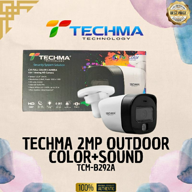 Jual [NEW] CCTV Techma 2MP Outdoor Color+Sound TCM-B292A Connect ke DVR ...