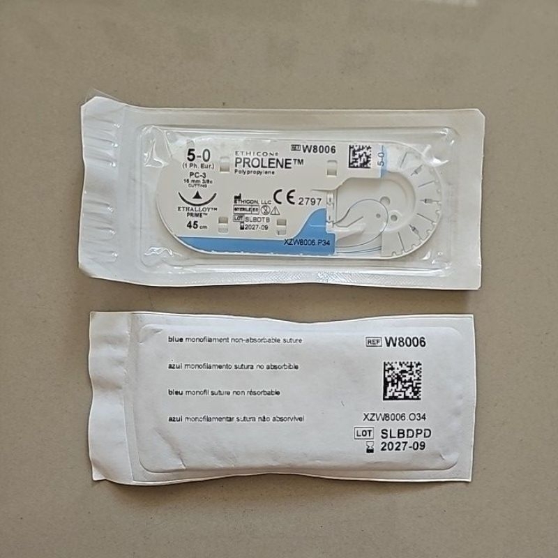 Jual Prolene 5-0 W8006 / Benang Operasi Bedah / Benang Ethicon | Shopee ...